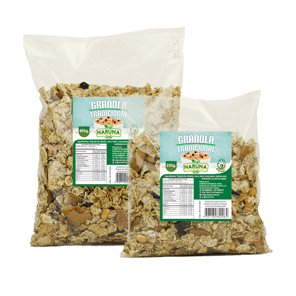 Granola Tradicional - 450g - Naruna - Vegano y Vegetariano - Productos ...