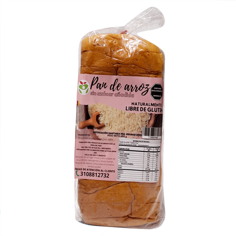 Pan de Arroz Tajado - 400g - Panadería Saludable, Panadería sin Gluten ...